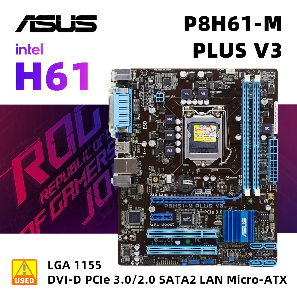 ASUS-P8H61-M-PLUS-V3-with-Core-i5-2400-cpu-LGA-1155-Motherboard-kit-2 ...