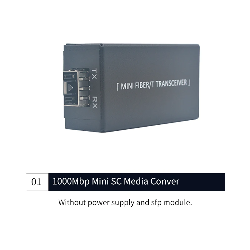 100/1000M MIni Optic Media Converter SFP Transceiver Module 1 SFP Slot ...