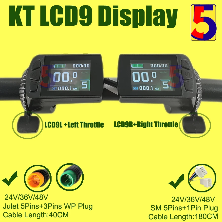 Ebike KT LCD3 display 24V/36V/48V KT-LCD3 Display LCD4 LCD5 LCD8S LCD8H ...