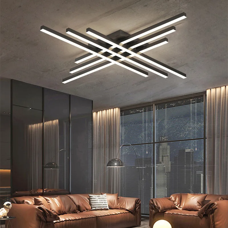 Modern-Minimalist-Line-Ceiling-Lamp-For-Living-Room-Chandelier-Kitchen ...