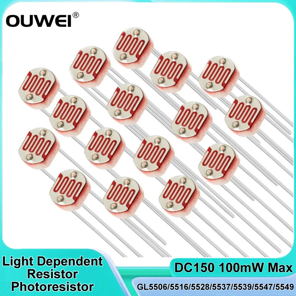 30-100pcs-Light-Dependent-Resistor-Photoresistor-LDR-5MM-GL5506-5516 ...