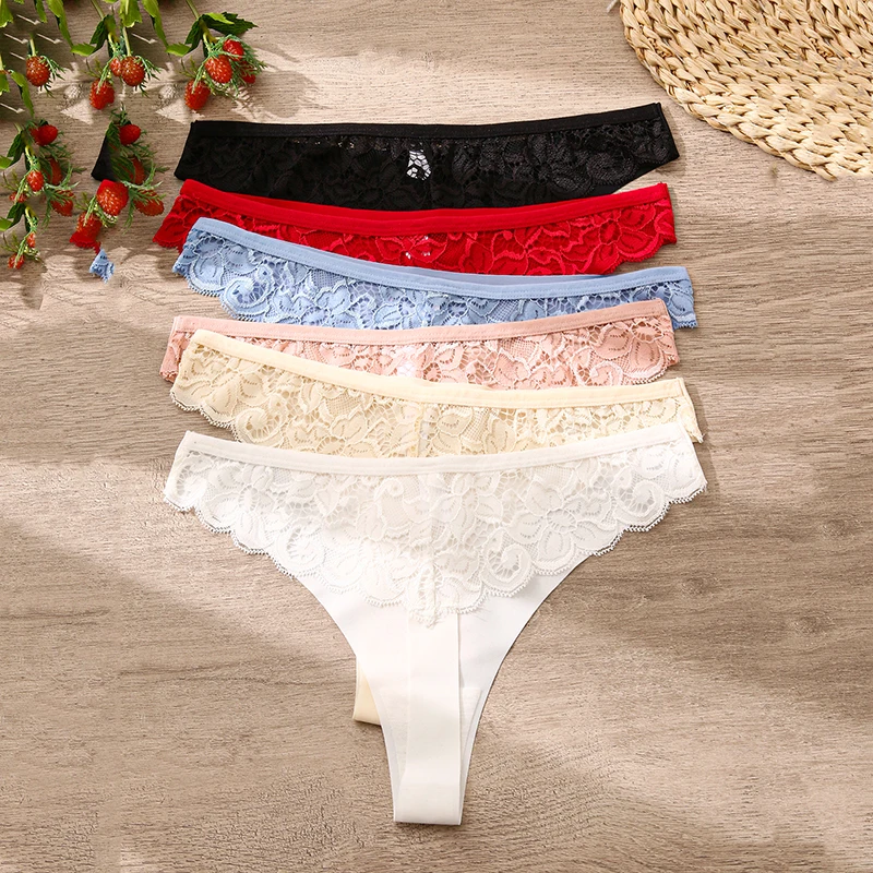 Bragas-de-encaje-sin-costuras-para-mujer-ropa-interior-femenina-Tanga-de-elasticidad-s-lida ...