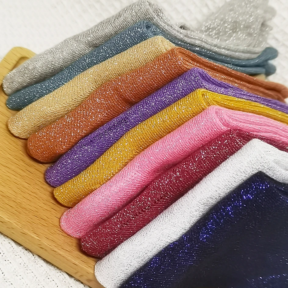 Candy Color Glitter Socks Women Harajuku Filigree Loose Socks Female ...
