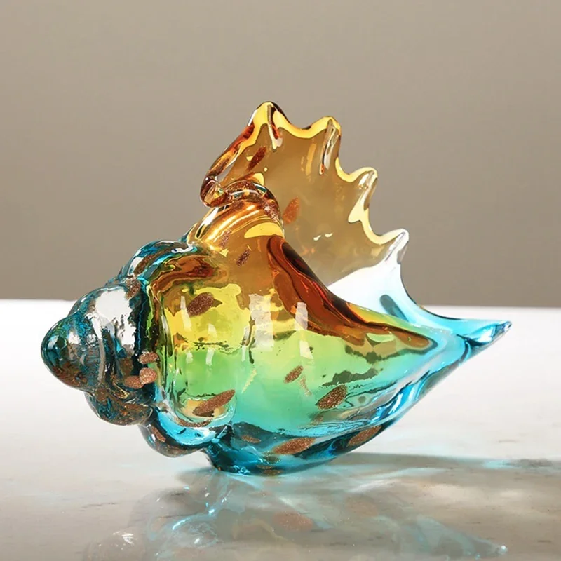 Light-Luxury-Colored-Glass-Conch-Hand-Blown-Glass-Conch-Statue-Art ...
