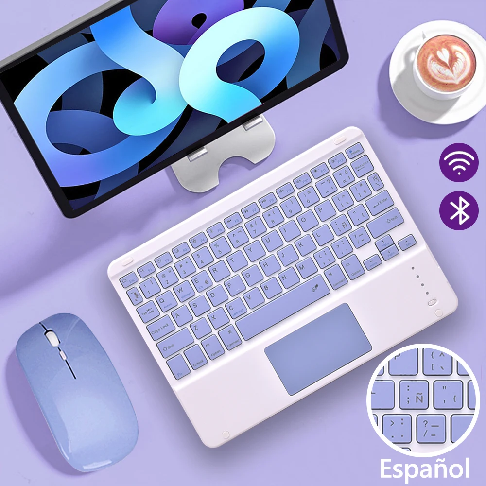 Mini-Spanish-Keyboard-Mouse-For-iPad-Phone-IOS-Android-Tablet-10-inch ...