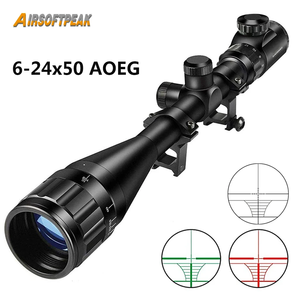 6-24X50-Aoeg-Tactical-Riflescope-Rood-Groen-Verlicht-Pistool-Scope ...