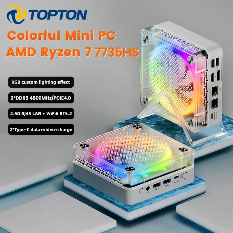 TOPTON-Mini-PC-Computer-S-rie-Ice-Soul-AMD-Ryzen-7-7840HS-8-Cores-RGB ...