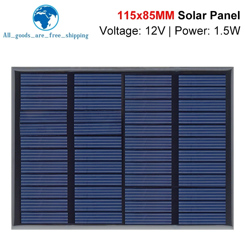 TZT-12V-125mA-1-5W-Solar-Panel-Polycrystalline-115-85MM-Mini-Sunpower ...