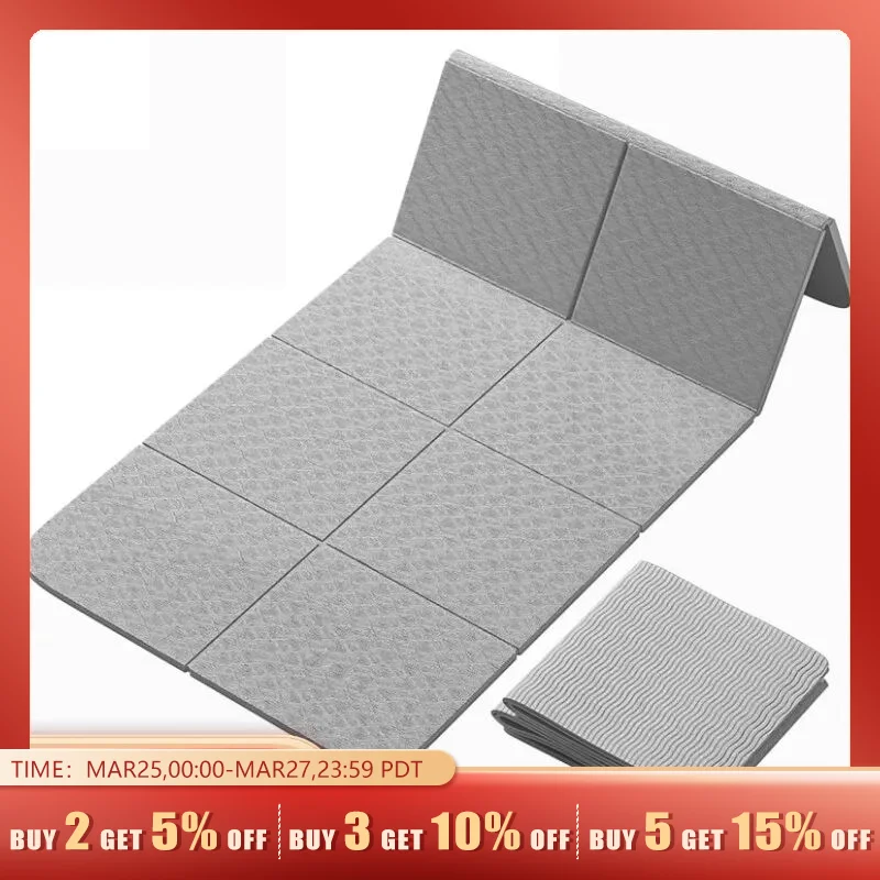 Foldable Yoga Mat Eco Friendly TPE Folding Travel Fitness Exercise Mat ...