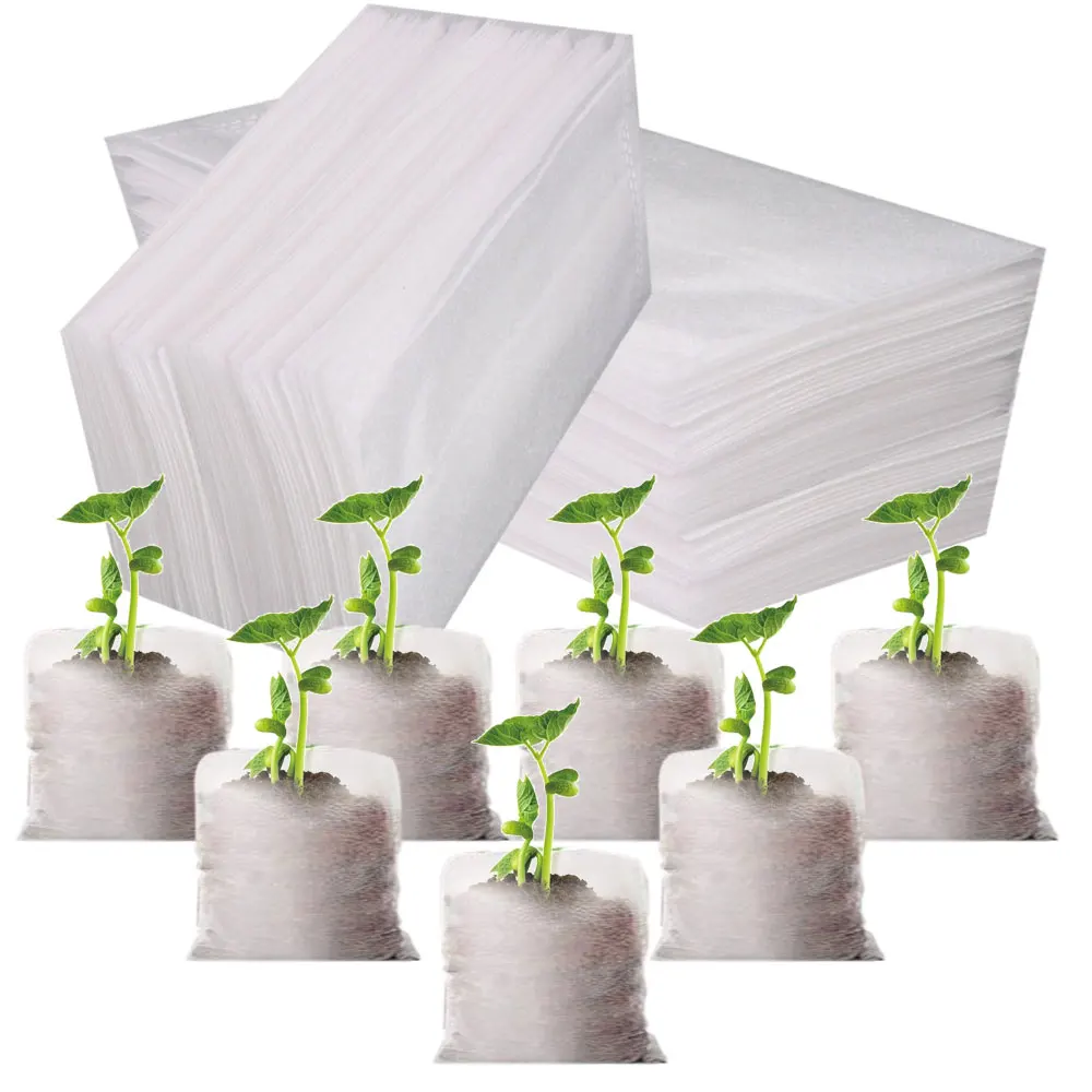 100 500PCS Biodegradable Nursery Bag Plant Grow Bags Non woven Fabric ...