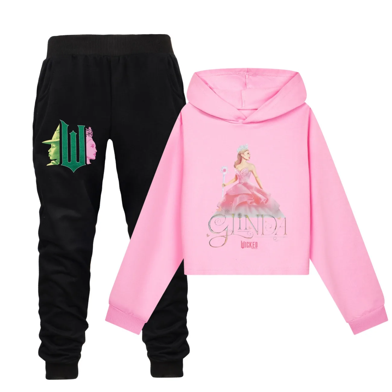 New Movie Wicked Print Children's Tracksuit Set Glinda Elphaba Cosplay ...