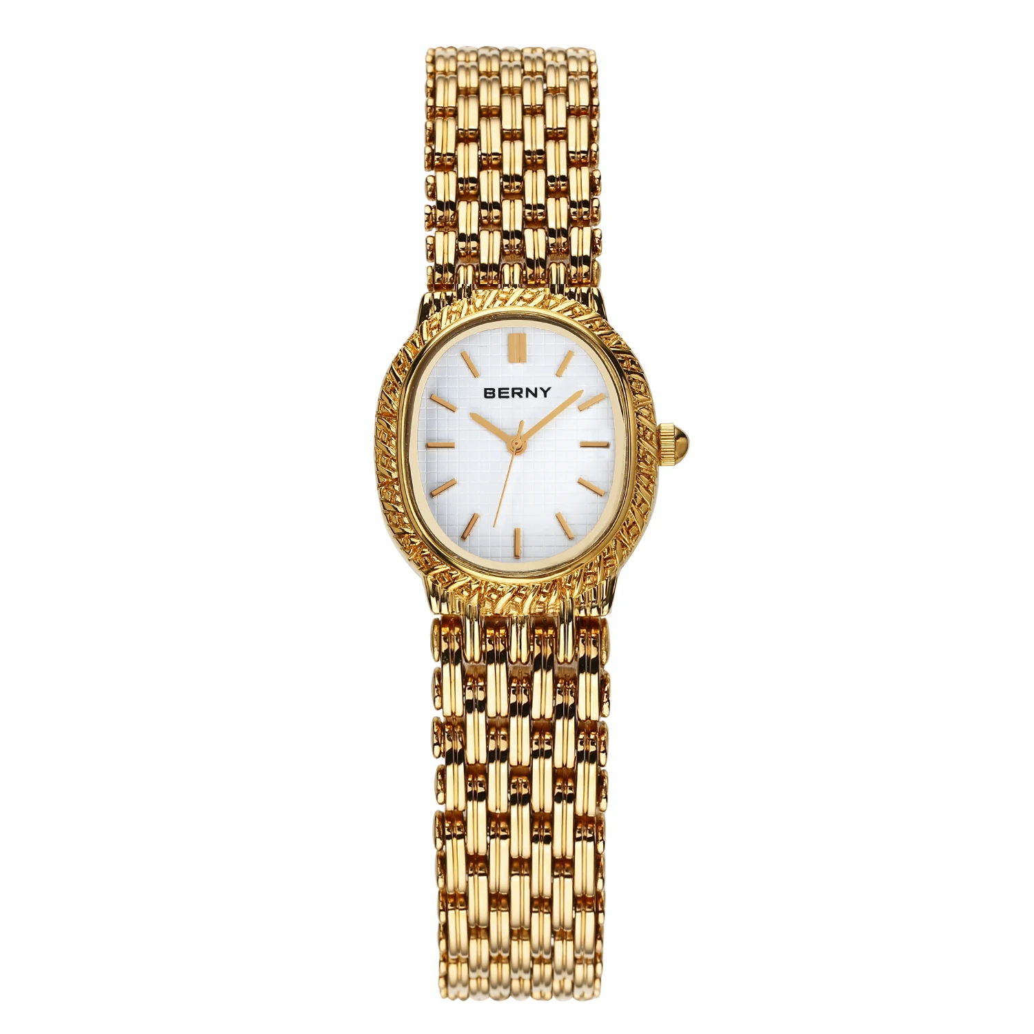 Stainless Steel Luxury Gold Women Watches Oval Ladies Gold Wristwatch ...