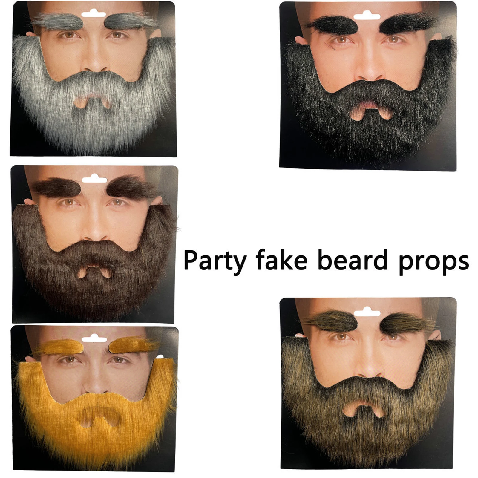 Handmade-Mustache-Stick-on-Beard-and-Eyebrows-Set-Costume-Funny-False ...