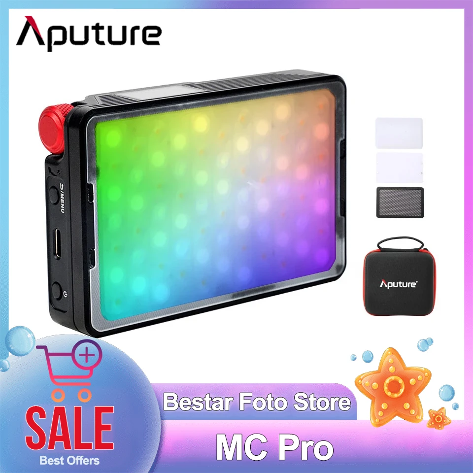 Aputure-MC-Pro-RGBWW-2000K-10000K-Mini-Pocket-Light-for-Camera-Photography-Studio-Video-Light ...