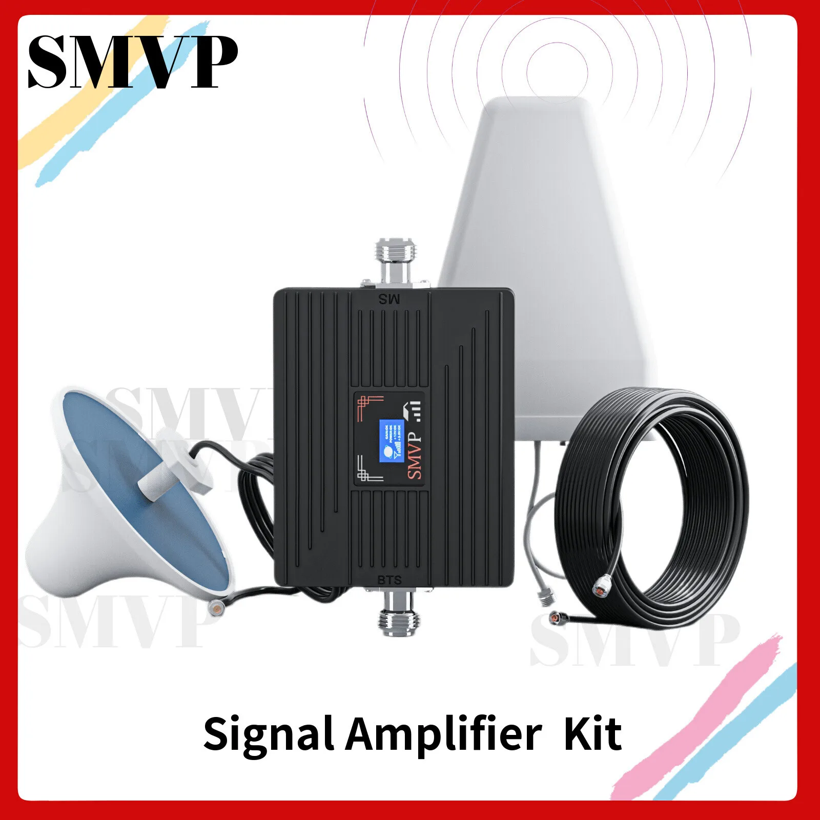 SMVP 4G Signal Booster Booster Kit Amplifier GSM 2G 3G 4G 800 900 LTE 1800 2100 MHz Cell Phone ...