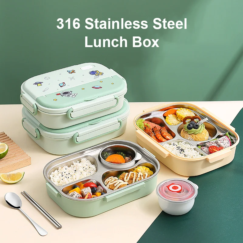 PizzAthome 316 Stainless Steel Lunch Box Food Grade Bento Box for Kids ...