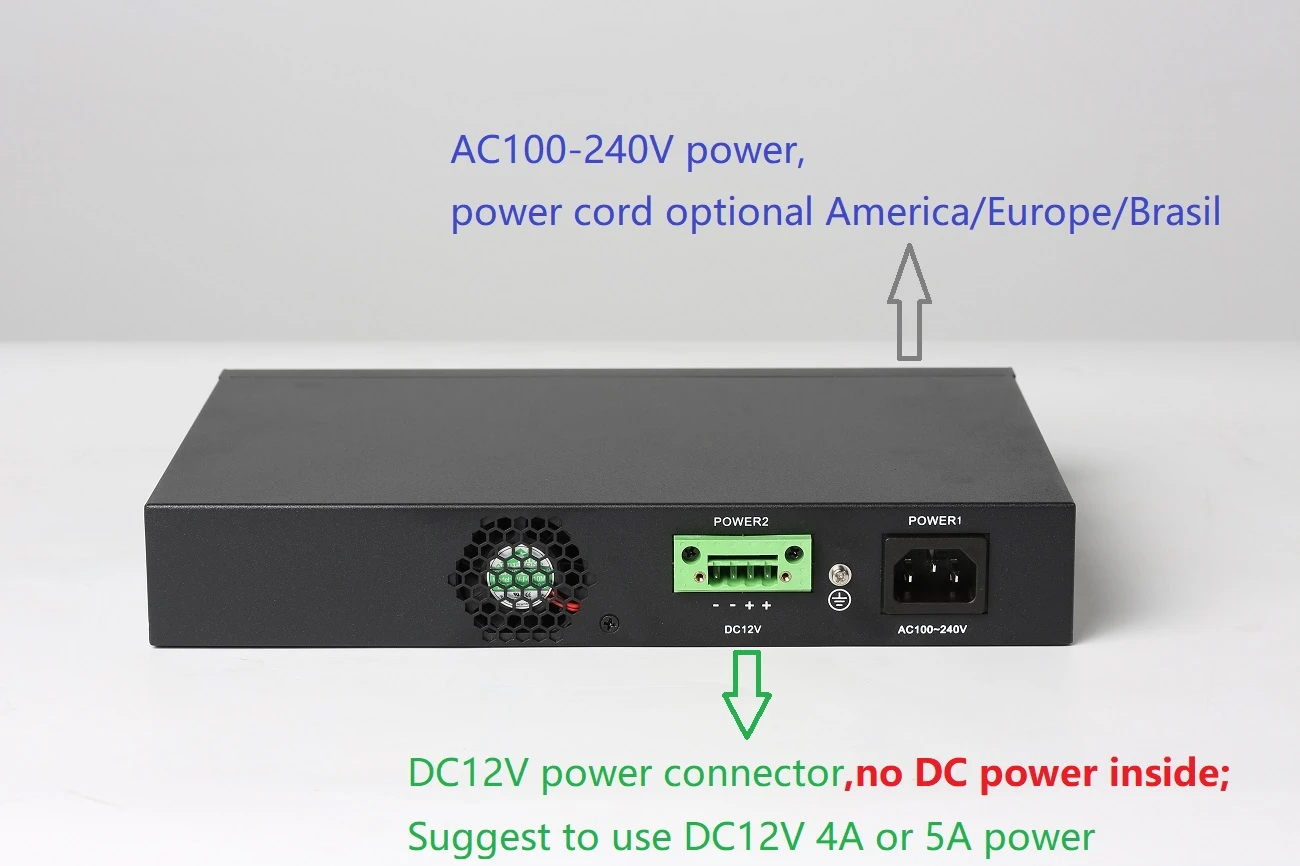 HIOSO Epon OLT 2 Port SFP Uplink Combo AC100 240V With DC connector 12V ...