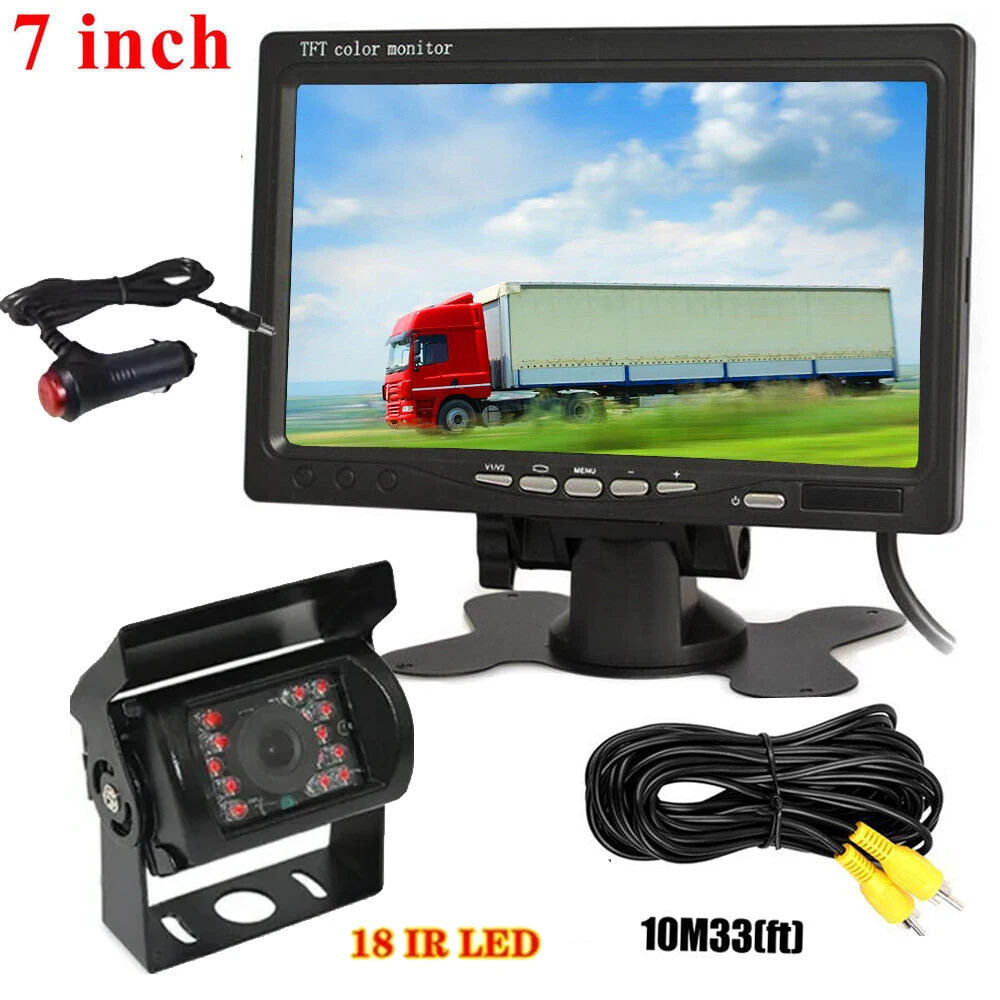 7-Backup-Camera-Rearview-Monitor-Kit-System-Reversing-Night-Vision-12v ...