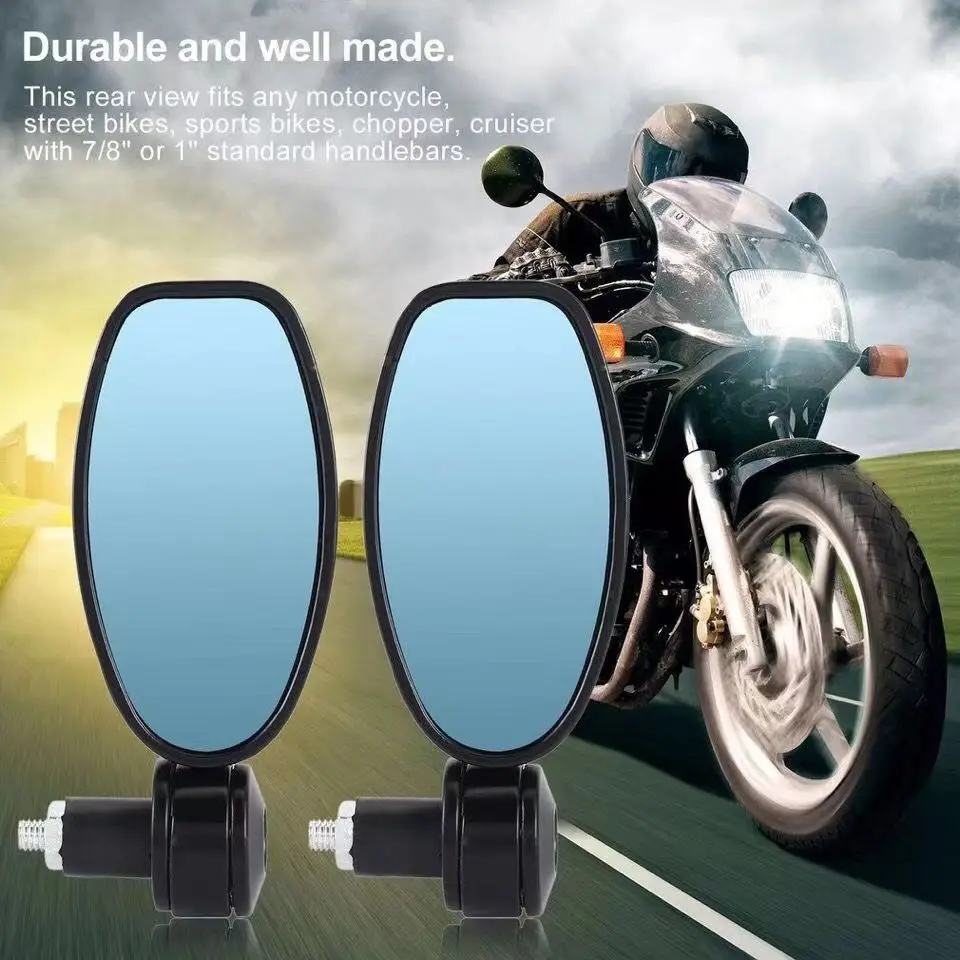 1-Pair-7-8-Motorcycle-Bar-End-Side-Rearview-Mirror-Motorbike-Bike ...