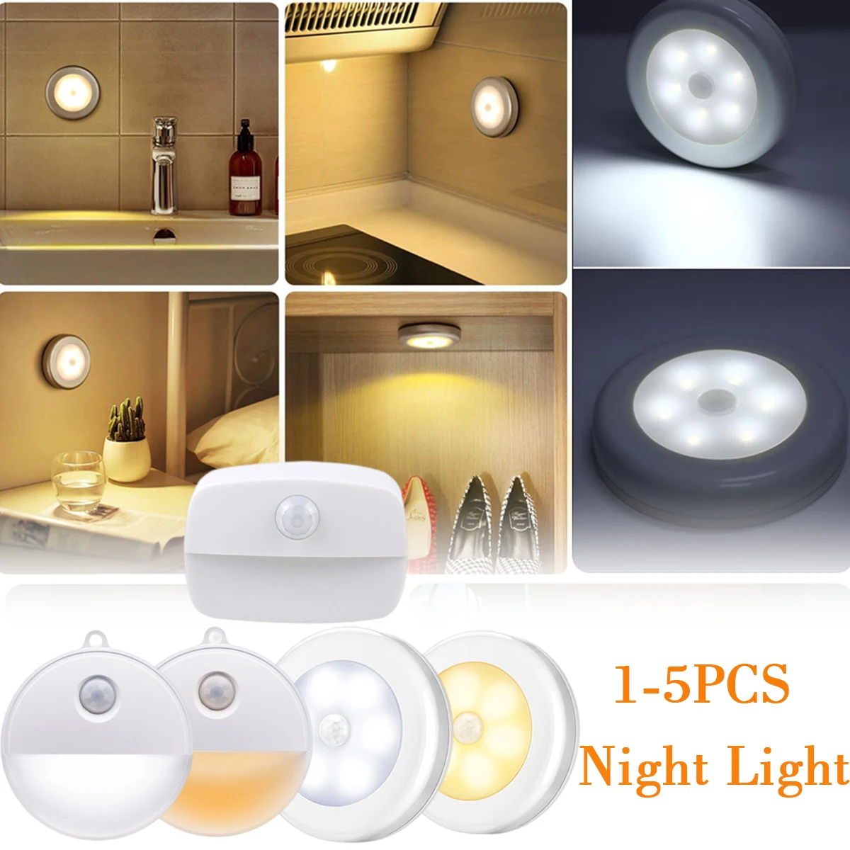 Motion-Sensor-LED-Night-Light-Wireless-Round-Battery-Powered-Cabinet ...