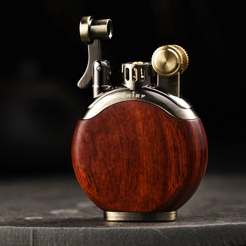 Brand Retro Mahogany Rosewood Windproof Kerosine Lighter Wenwan Wood ...