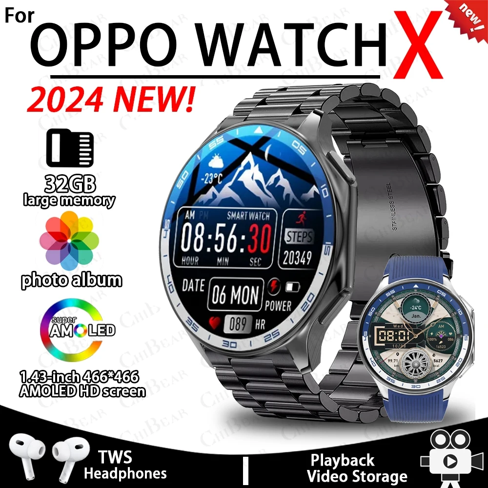 For OPPO Watch X Smartwatch For Men & Women 1.43 inch AMOLED HD Audio ...