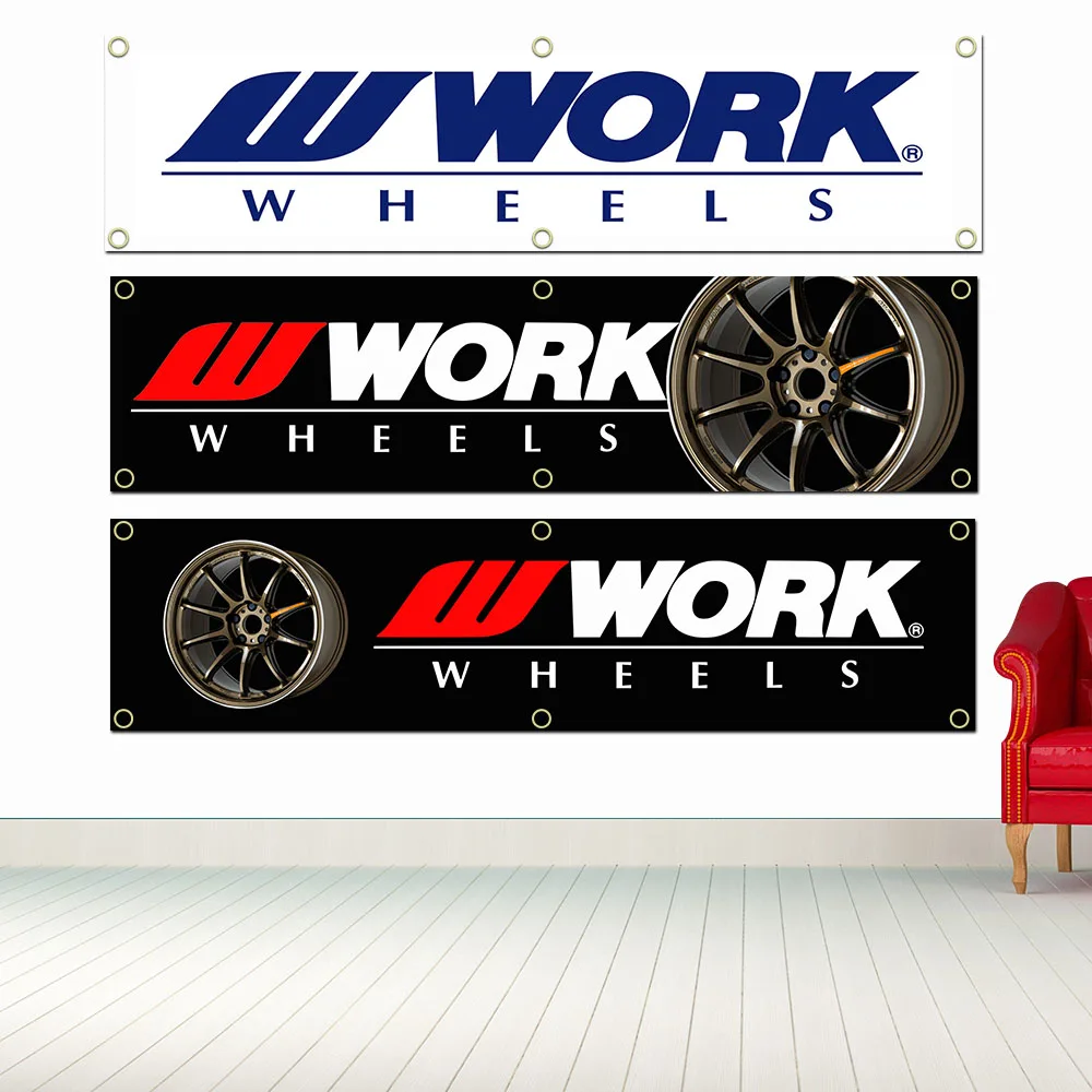 60X240cm-Work-Wheels-Flag-Polyester-Printed-Garage-Wall-Art-Outdoor ...