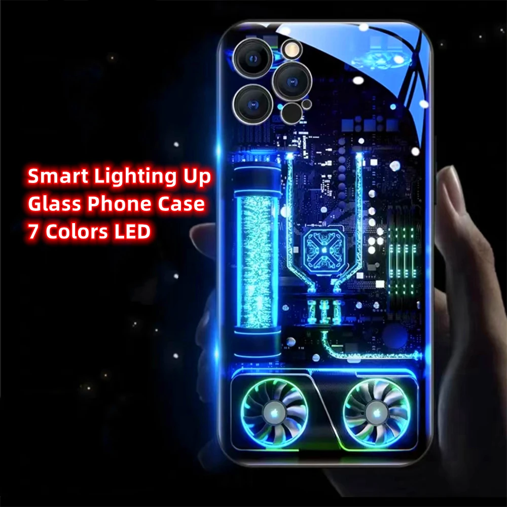 Luxury-Mechanical-Chassis-Luminous-Glass-Phone-Case-LED-Backlight-Cover ...