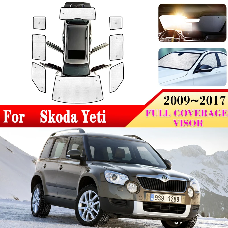 For-Skoda-Yeti-2012-5L-2009-2017-Car-Windshield-Surround-Sunshades-Side ...