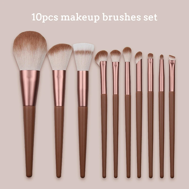 Maillard-Style-10pcs-Makeup-Brushes-Latte-Brown-Soft-Brush-Hair ...