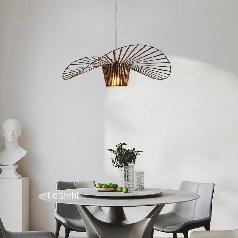 Nordic-LED-Straw-Hat-Lamp-Chandelier-Personality-Art-Living-Room-CASA ...