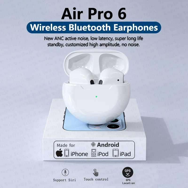 Apple original airpods pro 6 tws fones de ouvido sem fio bluetooth mini ...