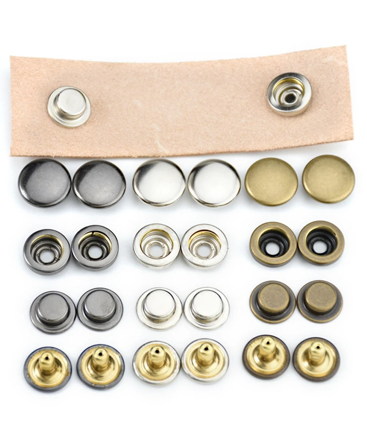 10 Sets of Metal Brass Snap Button Stitching Button Leather Craft ...