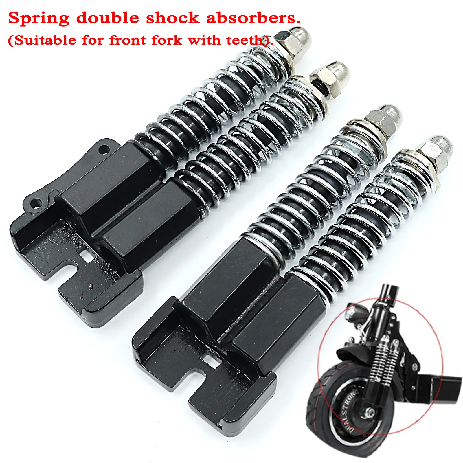 Electric-Scooter-Double-Drive-Refitting-Front-Fork-Motor-Accessories-10-Inch-Hydraulic-Front ...