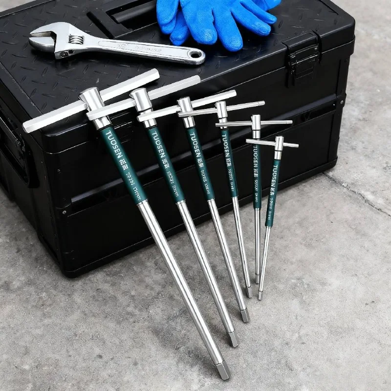 2 5 3 4 5 6 8 10mm Torx Screwdriver T Type Allen Hex Wrench Chrome ...