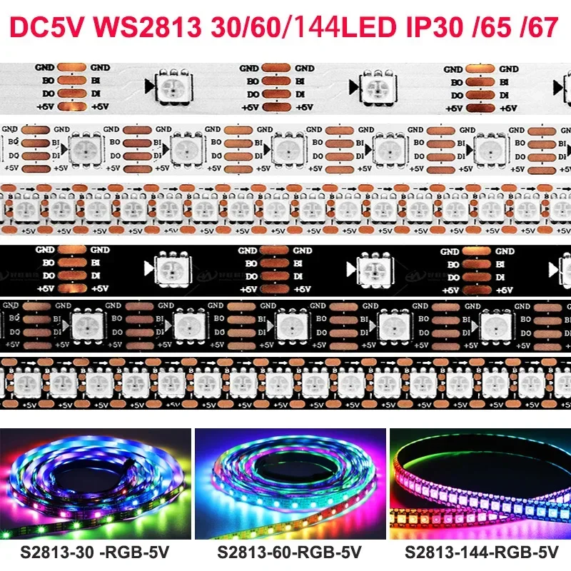 WS2811-WS2813-WS2815-WS2812B-Pixel-Smart-RGB-WW-LED-Strip-WS6812 ...