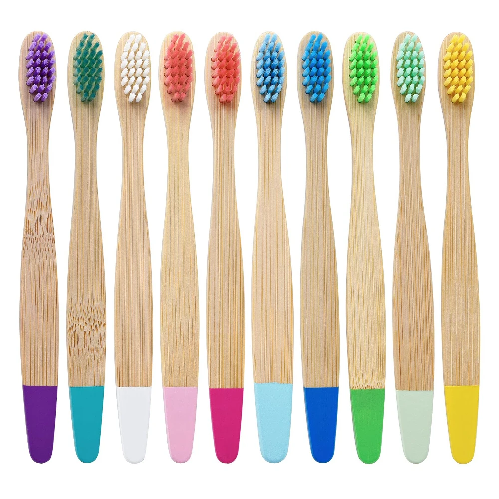 Children Bamboo Toothbrushes 10 Pc Soft Bristles Child Toothbrush Eco ...