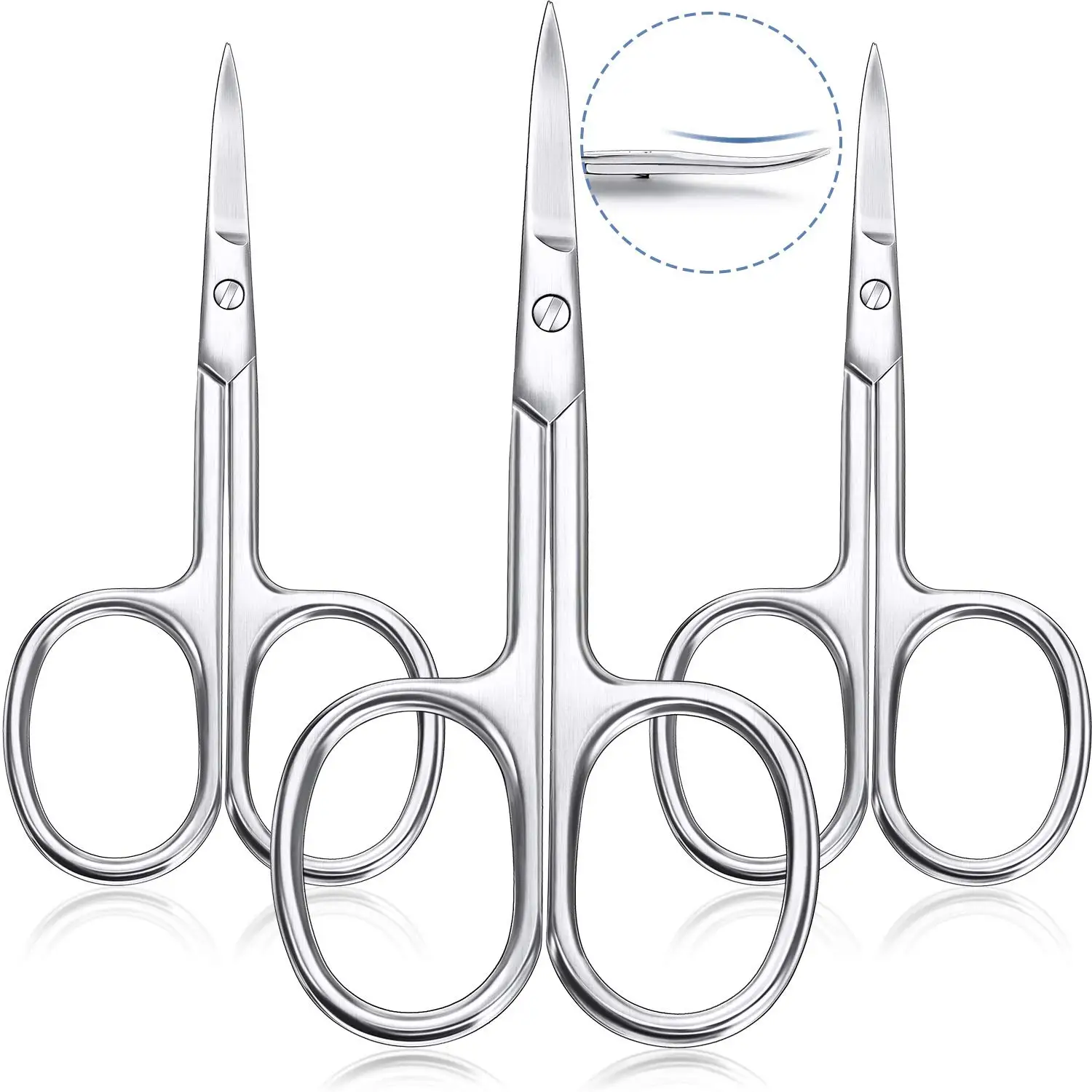 Manicure-Scissors-Stainless-Steel-Curved-Tip-Scissors-Professional-Nail ...