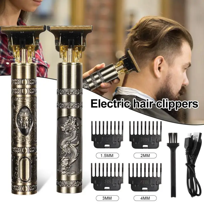 USB-Vintage-T9-0MM-Carving-Professional-Hair-Trimmer-Beard-For-Man ...