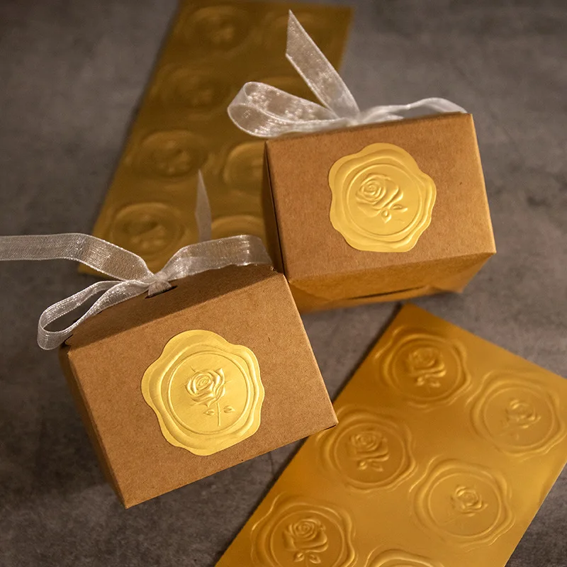 Gold-Rose-Stickers-Thank-You-Gift-Sealing-Labels-Paper-Sticker-Wedding ...