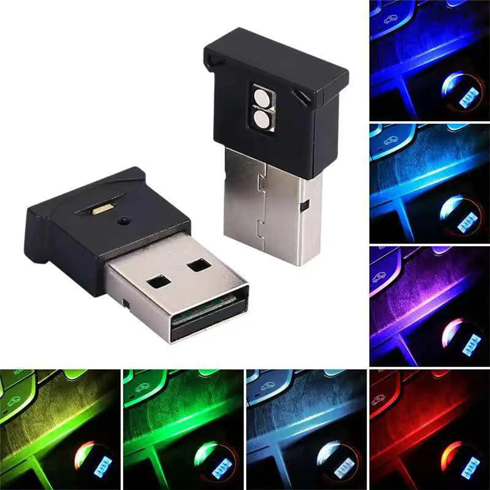 미니 USB RGB LED 분위기 조명, PC 노트북 야간 조명, 자동차 장식 램프, 비상 조명, 장식 주변 조명, 8 색| | - AliExpress