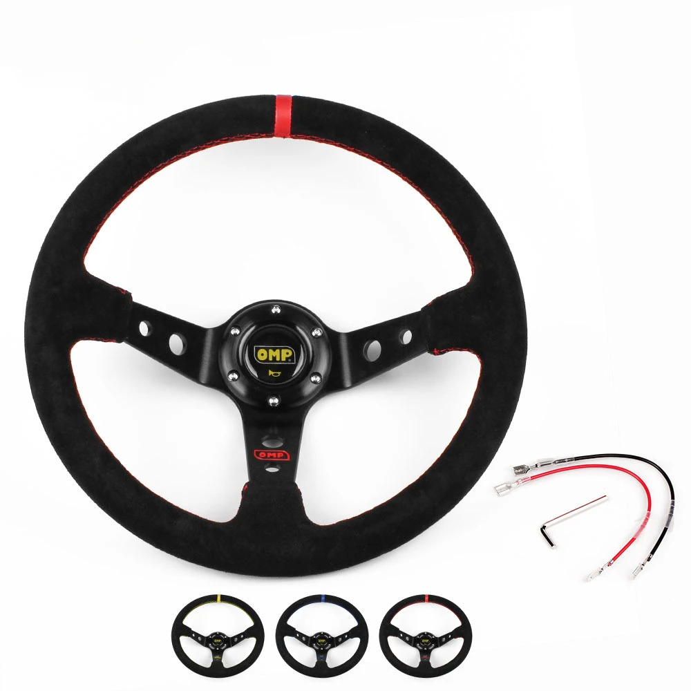 Drift-14Inch-Deep-Universal-Racing-Suede-Steering-Wheel-Rally-Car-JDM ...
