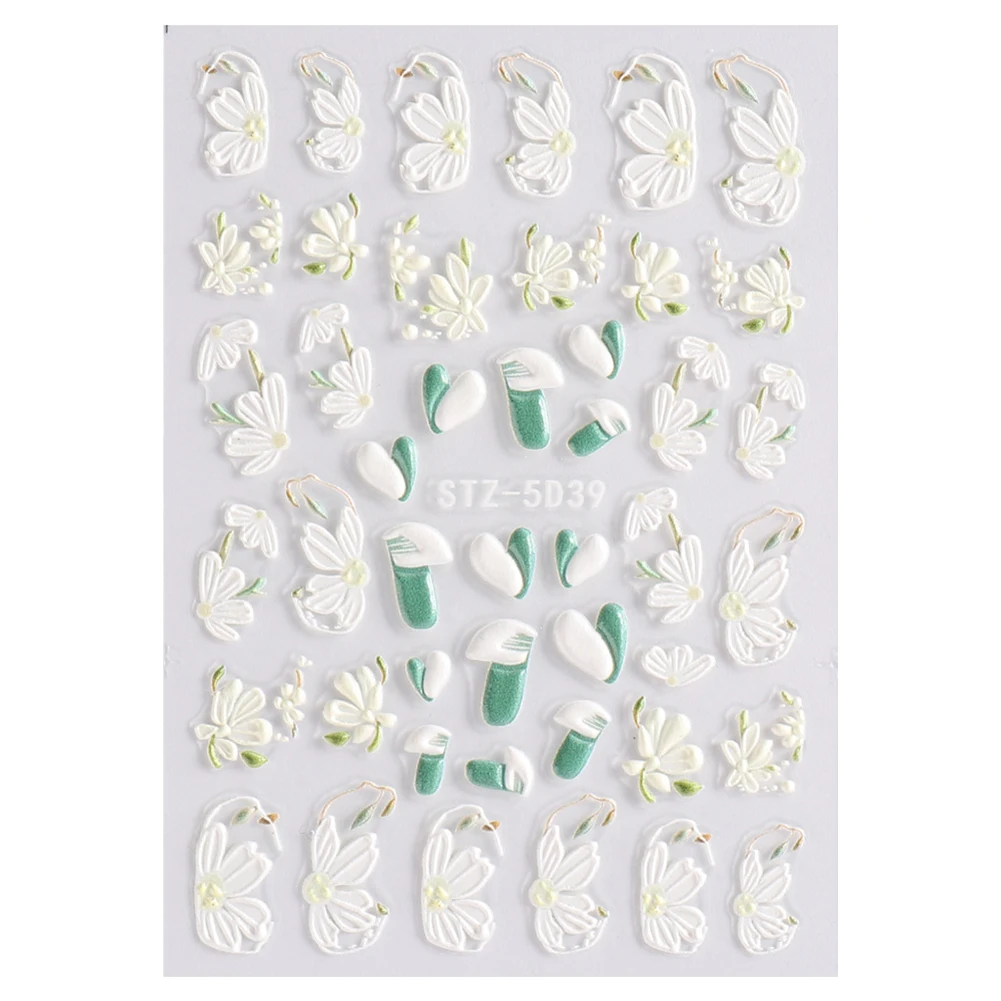 Nail Art décoration,AJ066-7C--Autocollant pour ongles en relief 5D, 1 ...