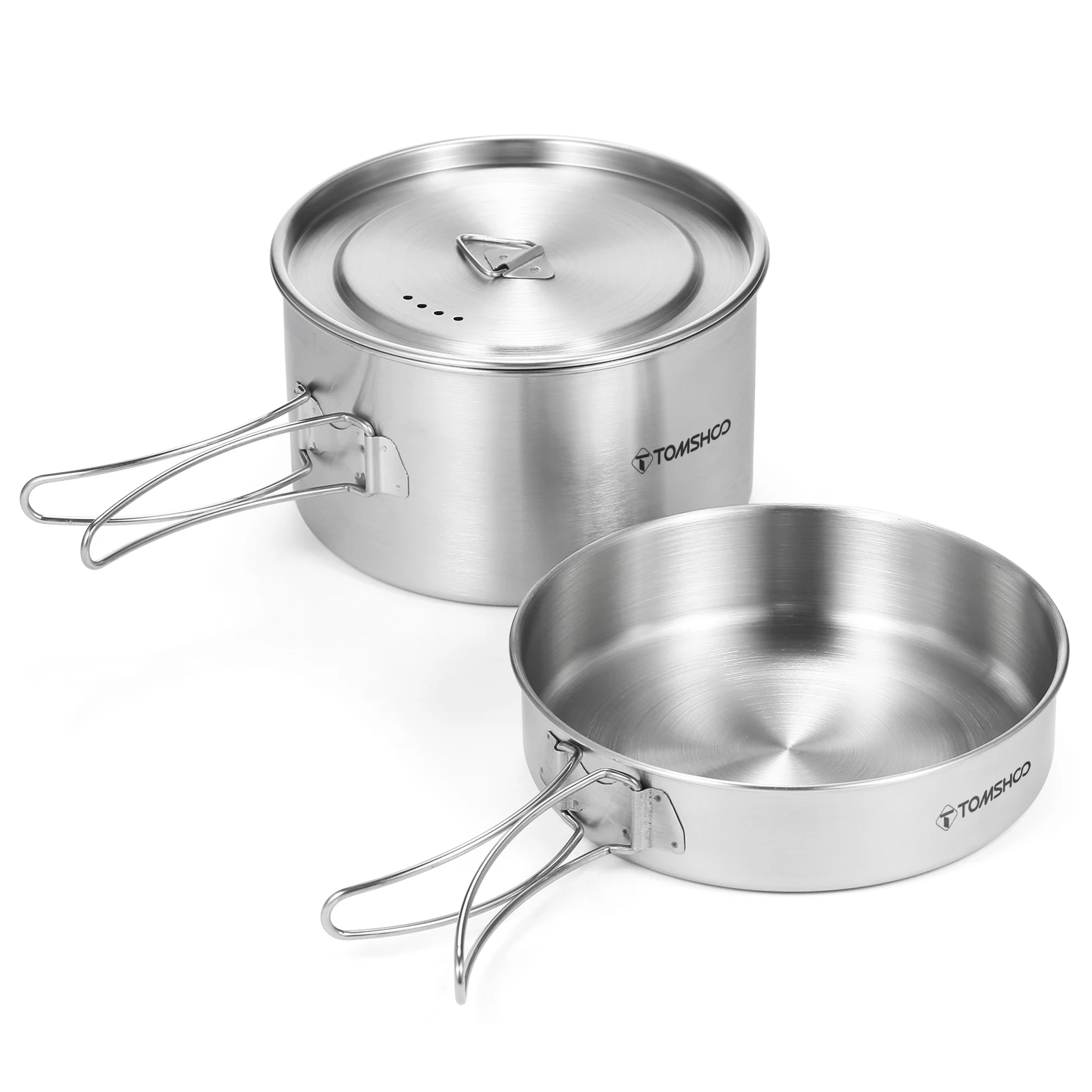 2pcs Camping Cookware Set Stainless Steel Pot - Campers Haven