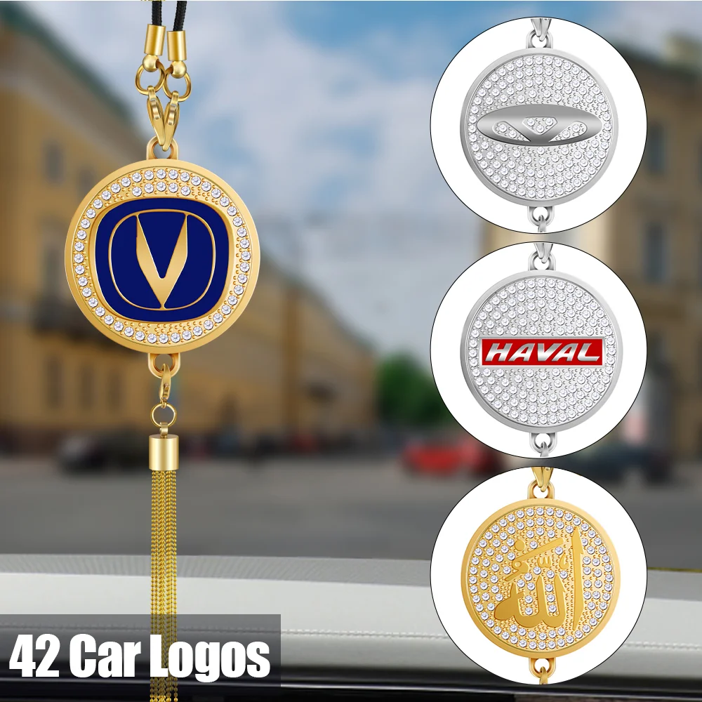 Metal Car Hanging Ornament Rearview Mirror Pendants Decor Logo ...