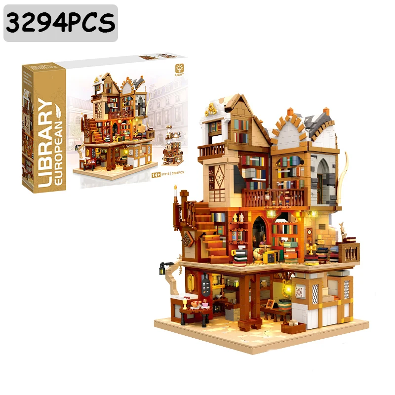 3294PCS-Medieval-European-Library-Building-Blocks-Creative-City ...