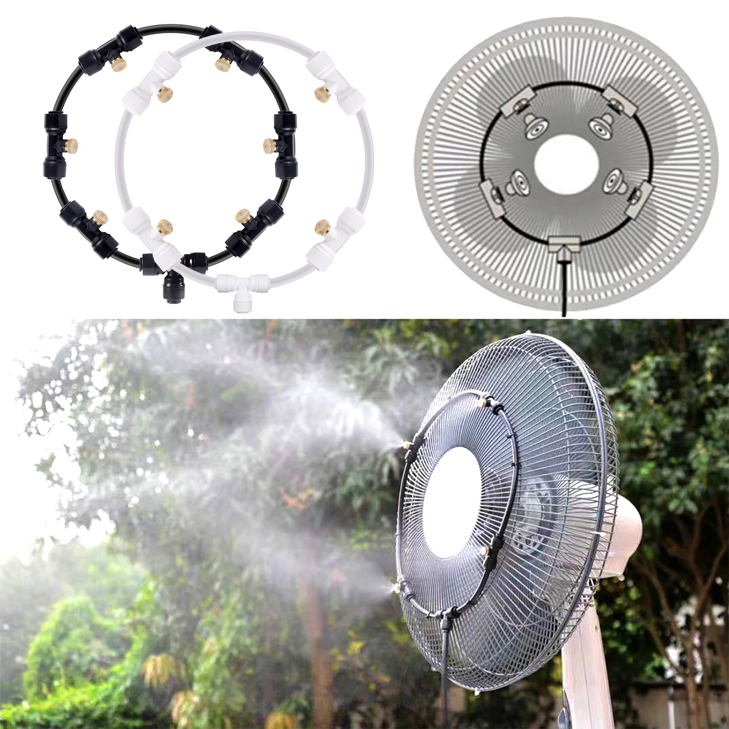 3/6/10m Outdoor Cooling Patio Terrace Misting System DIY Fan Cooler ...
