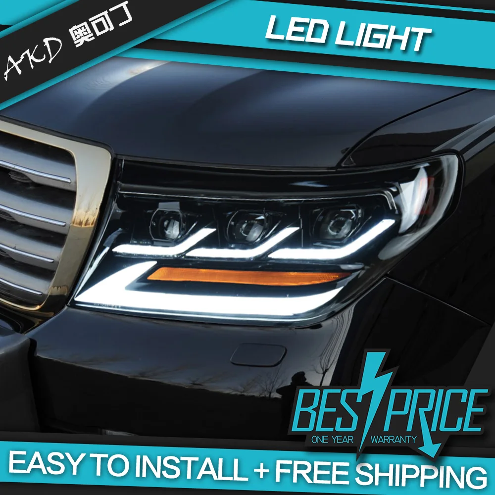 AKD-Car-Styling-for-Toyota-Land-Cruiser-Headlights-2008-2015-LC200-LED ...