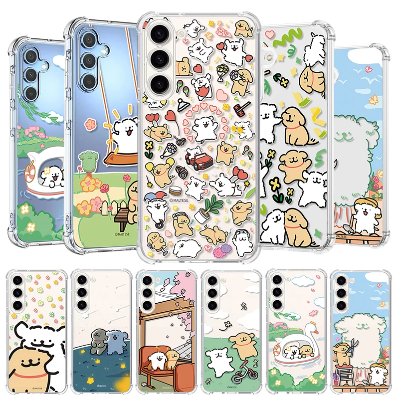 Cute-Line-Puppy-Phone-Case-For-Samsung-Galaxy-M01-M02-M10-M11-M13-M14 ...