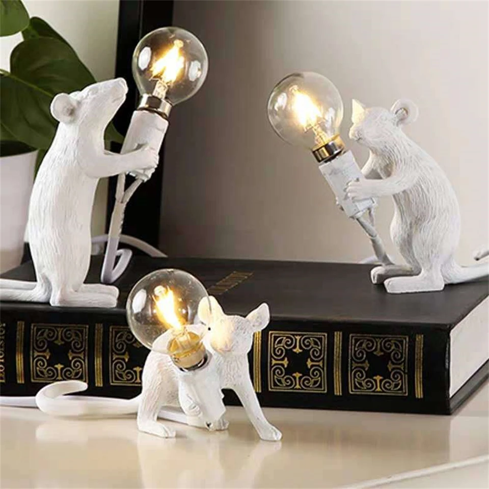 Luces-LED-de-mesa-modernas-l-mparas-de-noche-de-resina-animales-ratas ...